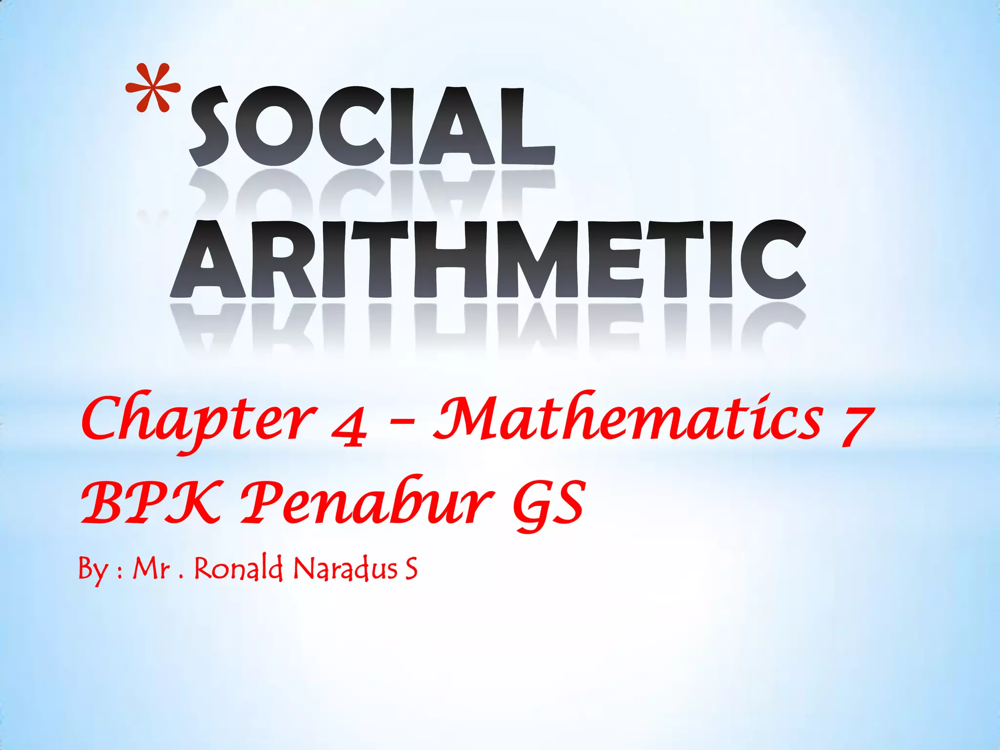 Social arithmetic | PPTX