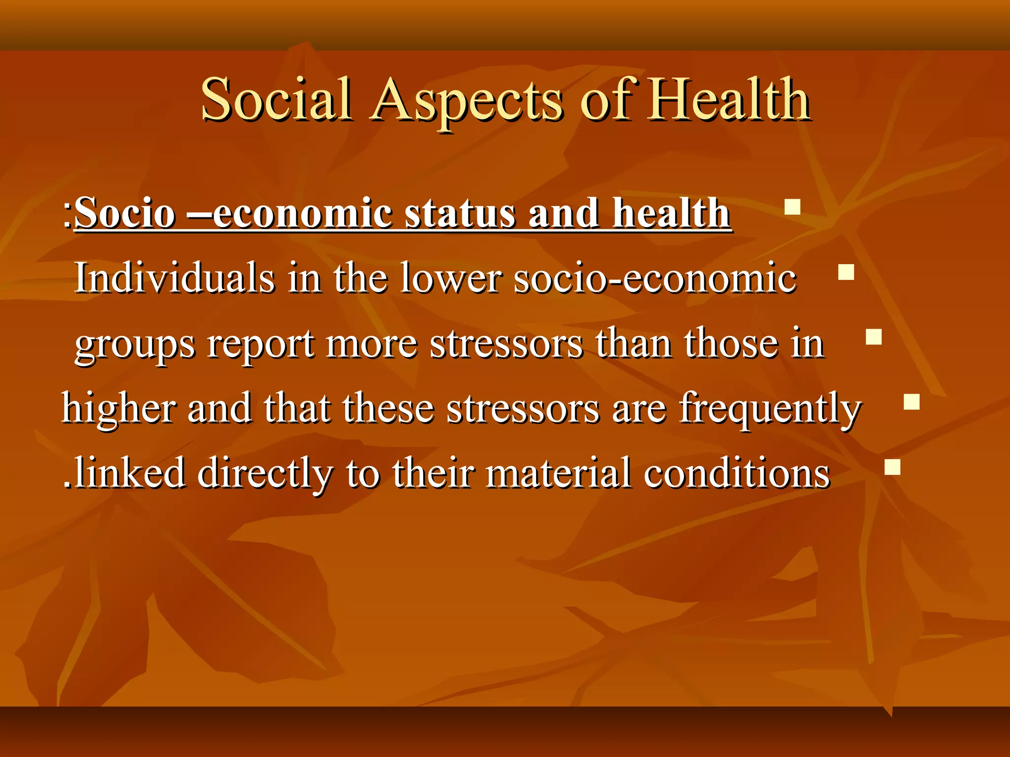 Social aspects of health and illness | PPT