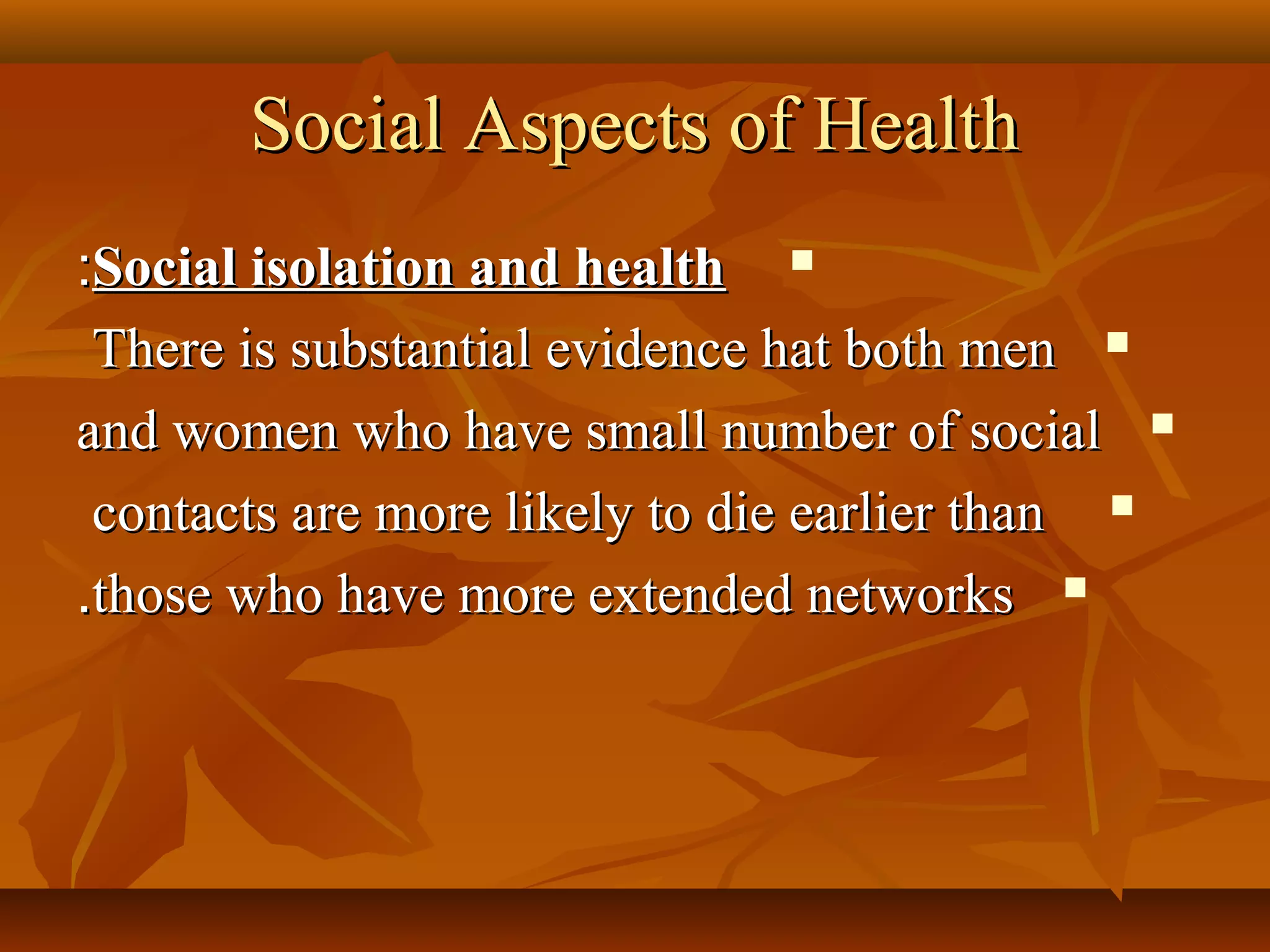 Social aspects of health and illness | PPT