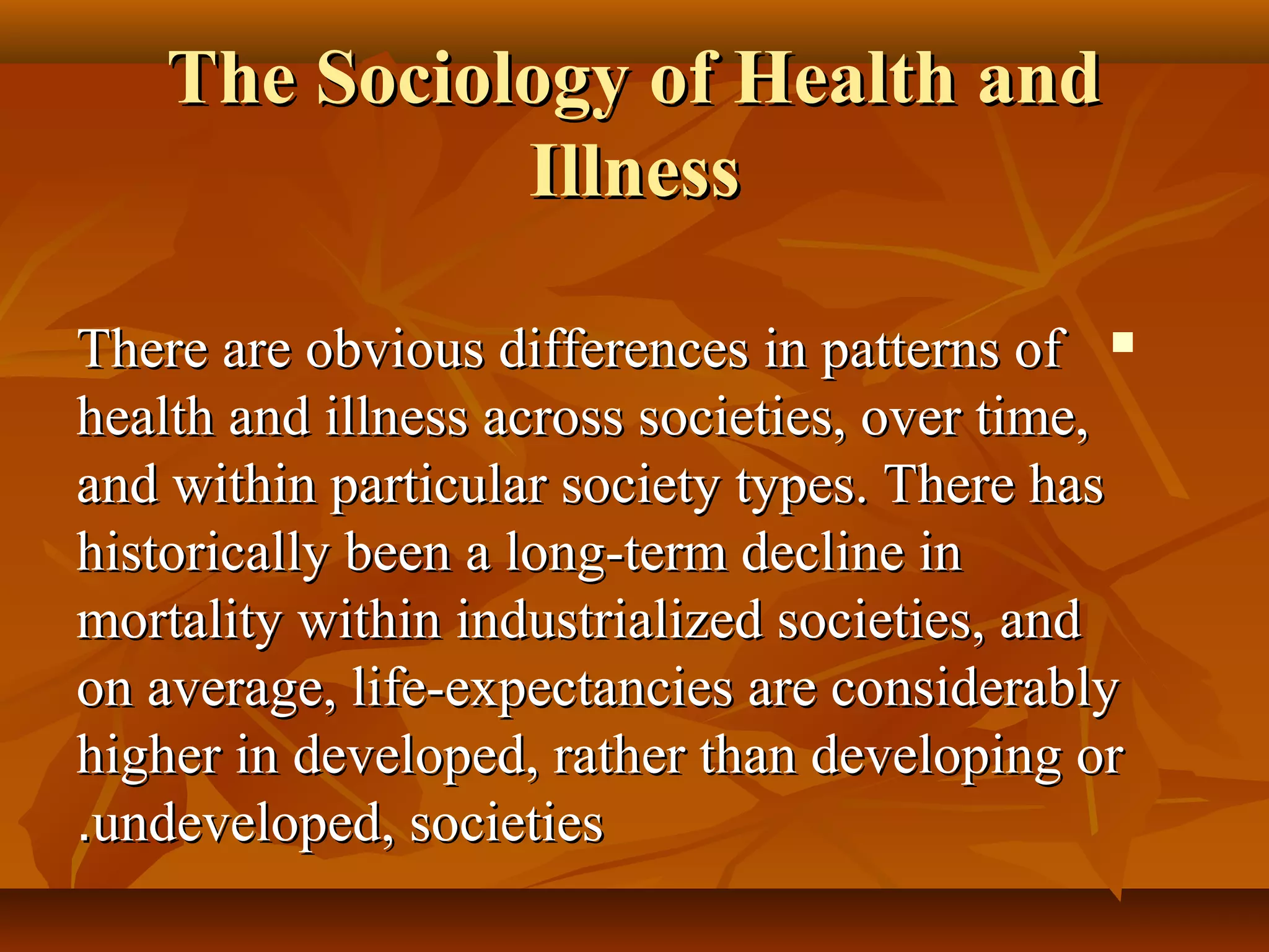 Social aspects of health and illness | PPT