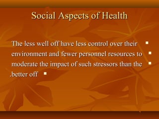 Social aspects of health and illness | PPT