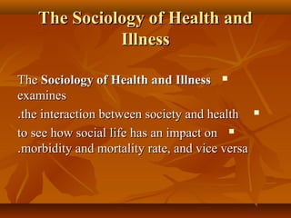 Social aspects of health and illness | PPT