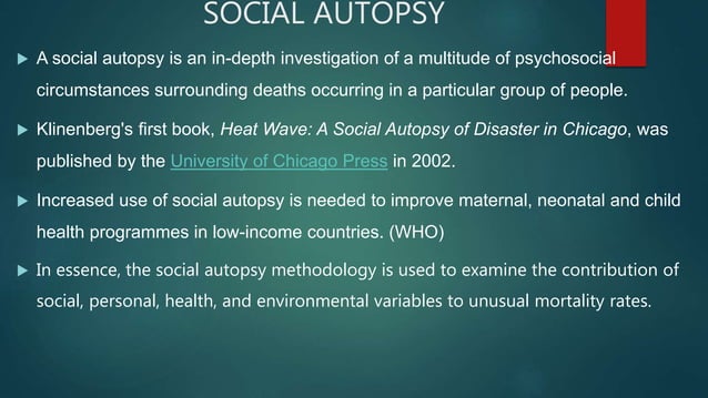 Social autopsy | PPT