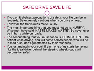 Social awareness program Safe Drive Save Life Campaign | PPTX