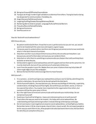 Dealing With Social awkwardness | DOCX