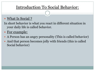 Social behavior | PPTX