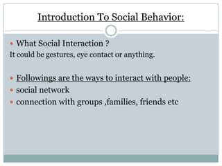 Social behavior | PPTX