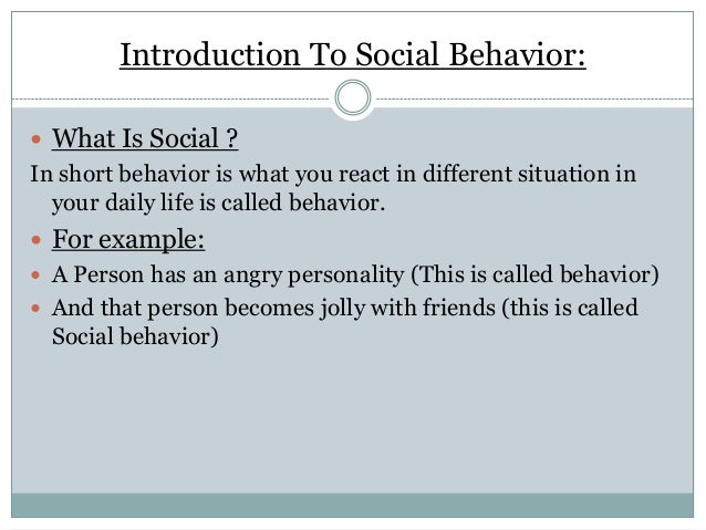 Social behavior