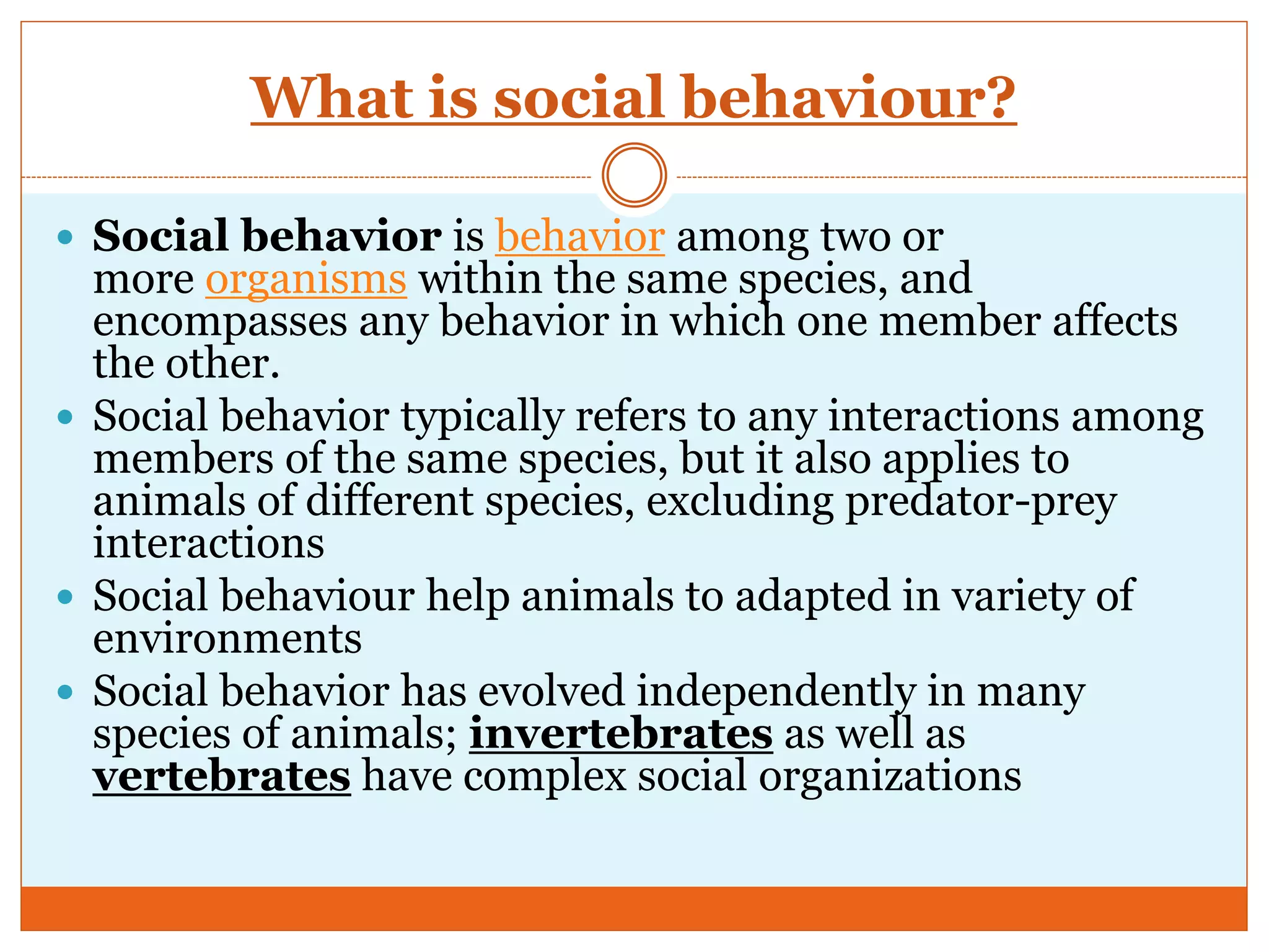 Social Behavior in Animals | PDF