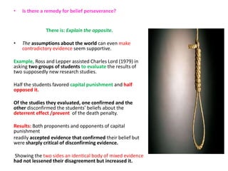 Belief Perseverance Psychology