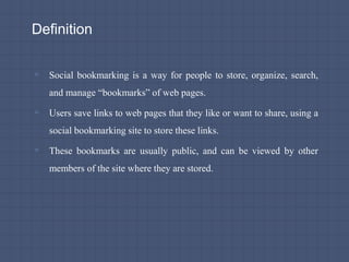 Social Bookmarking - Digital Marketing | PPTX