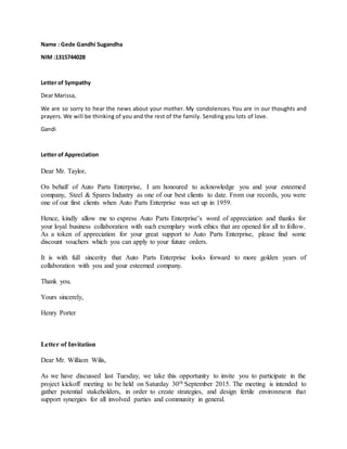 Social business letter | DOCX