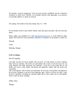 Social business letter | DOCX