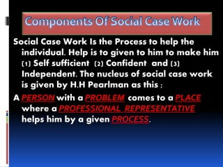 Social case work components Written By Rizwan R!zv! | PPT