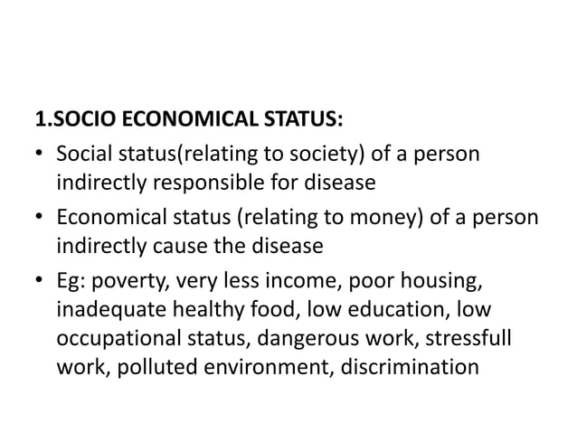 Social causes of disease | PPTX