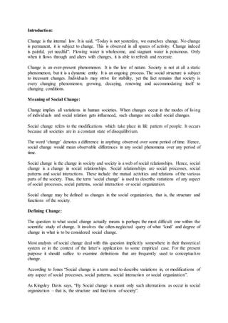 Social chahge | DOCX | Geology | Science