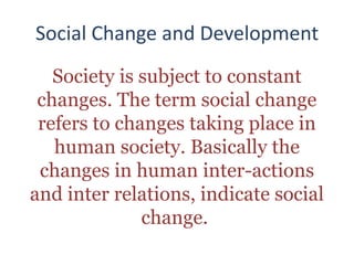 Social change and development | PDF