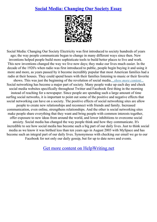 Social Change Essay | PDF