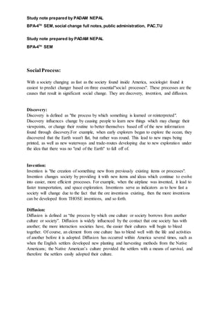 BPA notes, 4th sem, Social change,full notes | DOCX