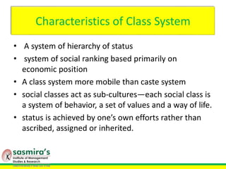 Social class and its characteristics | PPTX