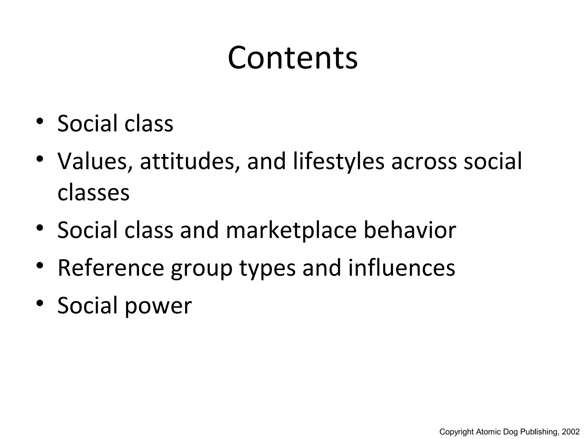 Social Class and Reference Group Influences | PPT