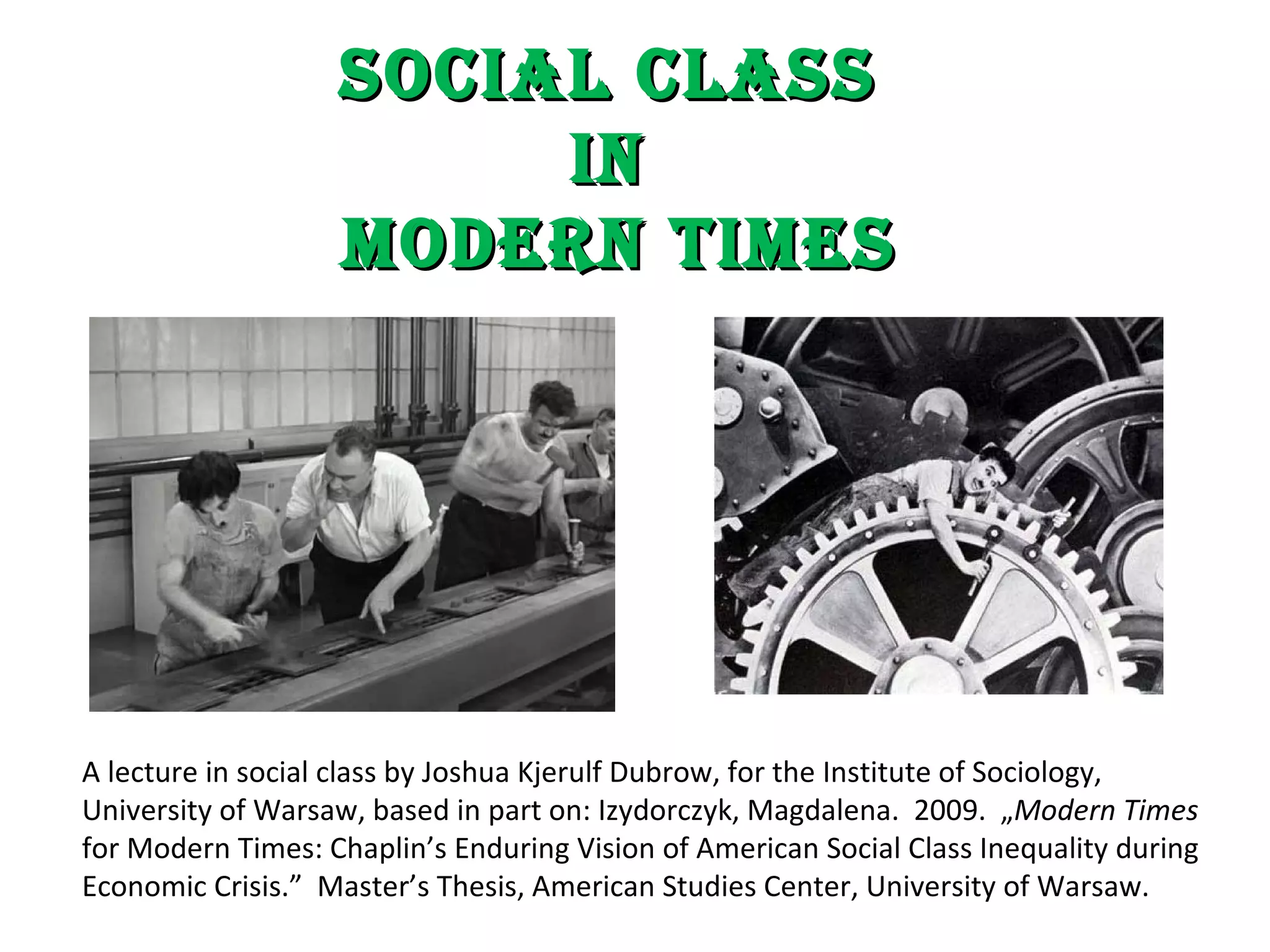 Social Class in Modern Times | PPT