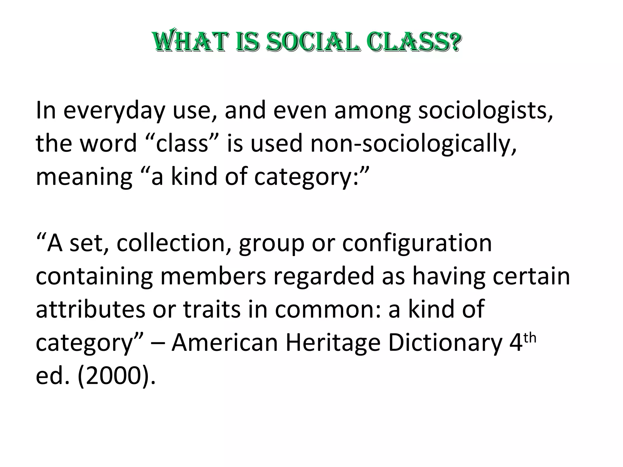 Social Class in Modern Times | PPT