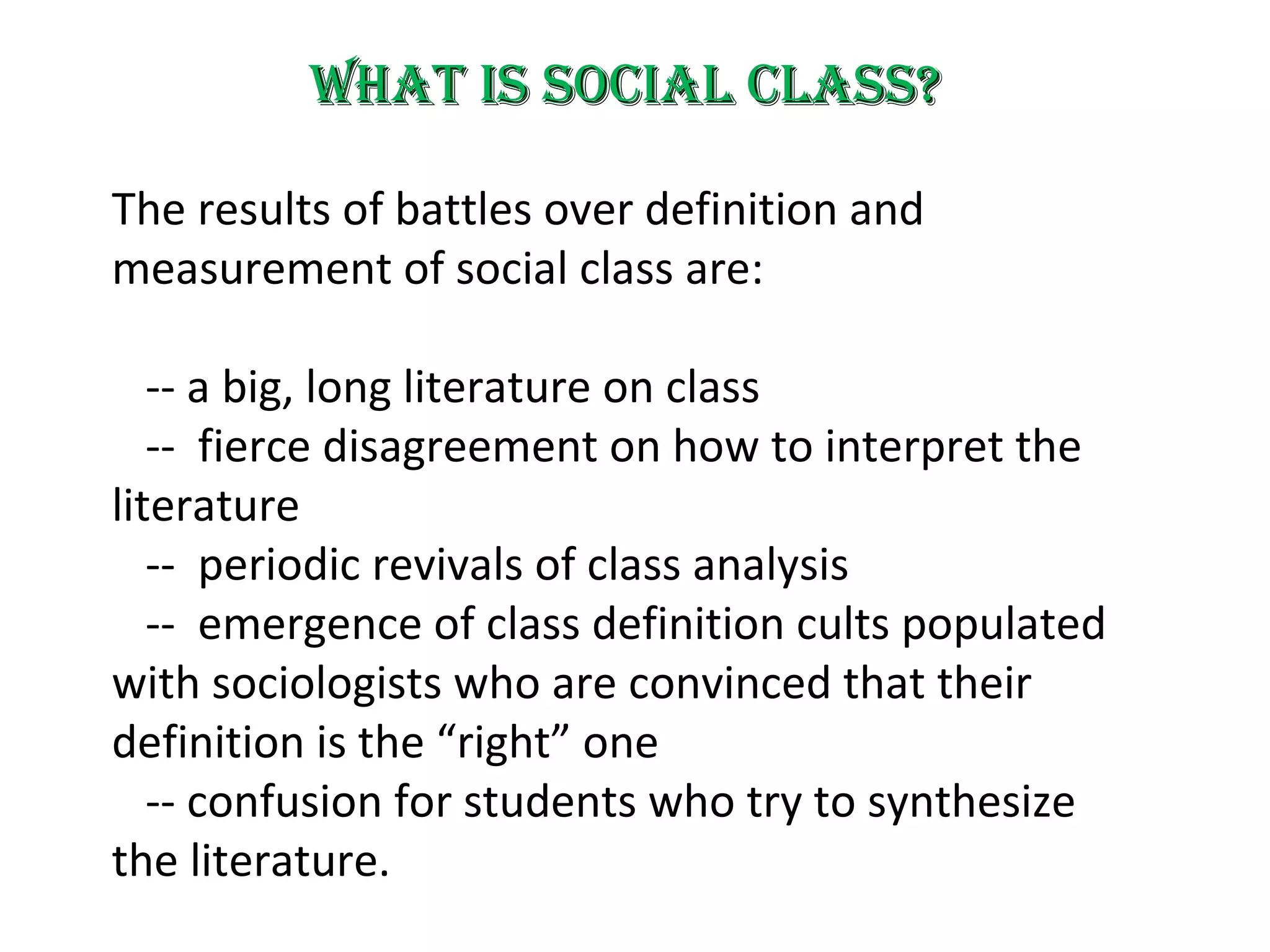 Social Class in Modern Times | PPT | Careers