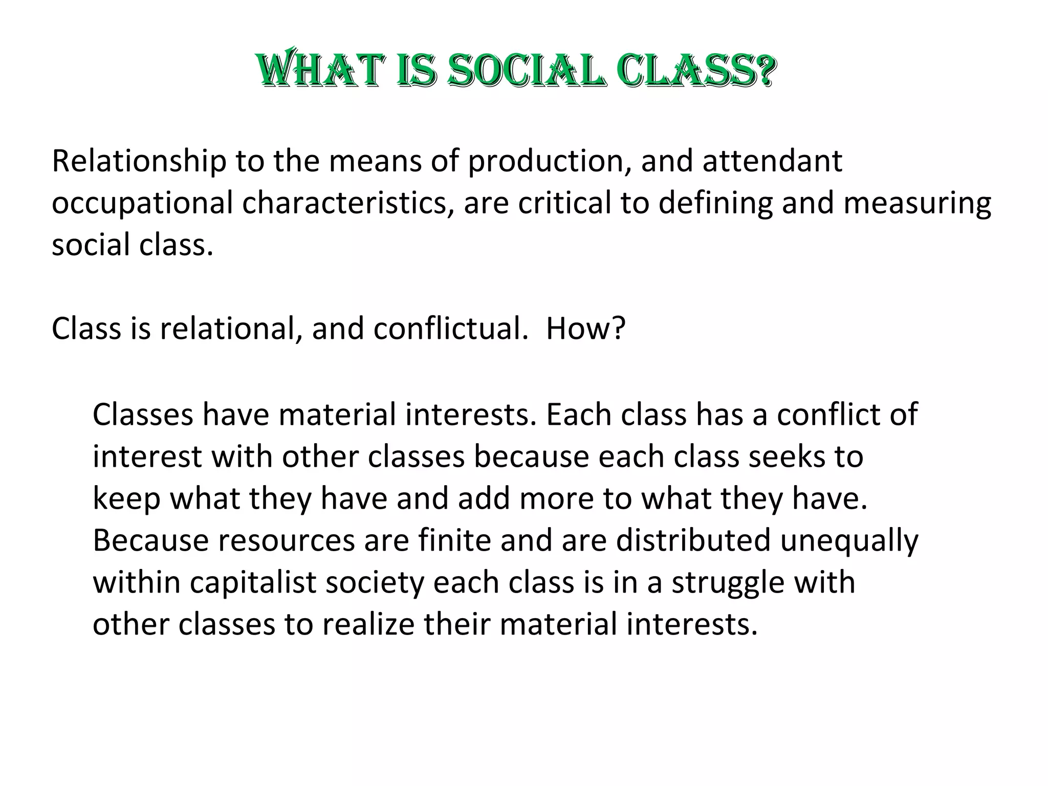 Social Class in Modern Times | PPT