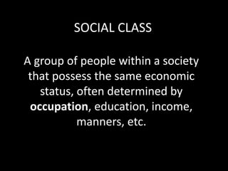 Social class october 2014 - British Civ 1st year | PPTX