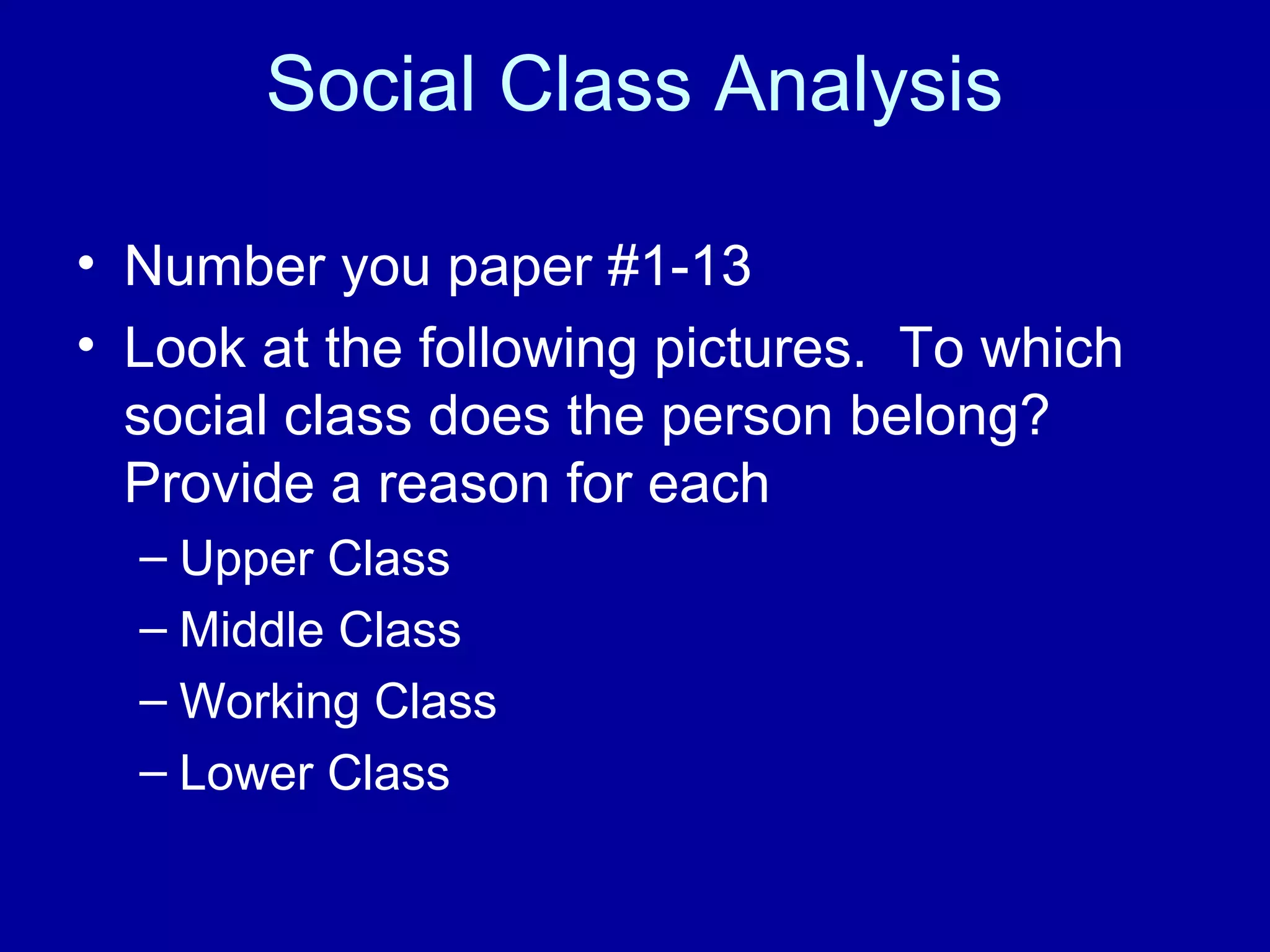 Social class pictures | PPT