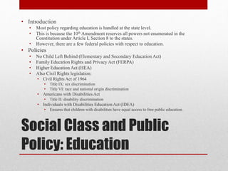 Social class, policy, and the public | PPT
