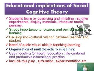 Social cognitive learning – Albert Bandura | PPTX