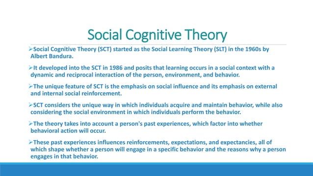 Social cognitive theory | PPTX