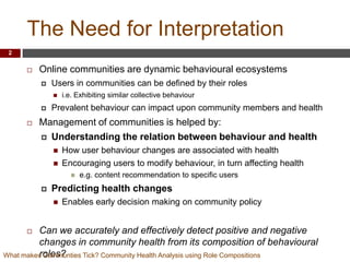 What makes communities tick? Community health analysis using role ...