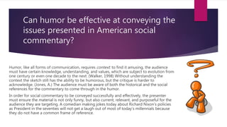 Social commentary in american humor | PPTX