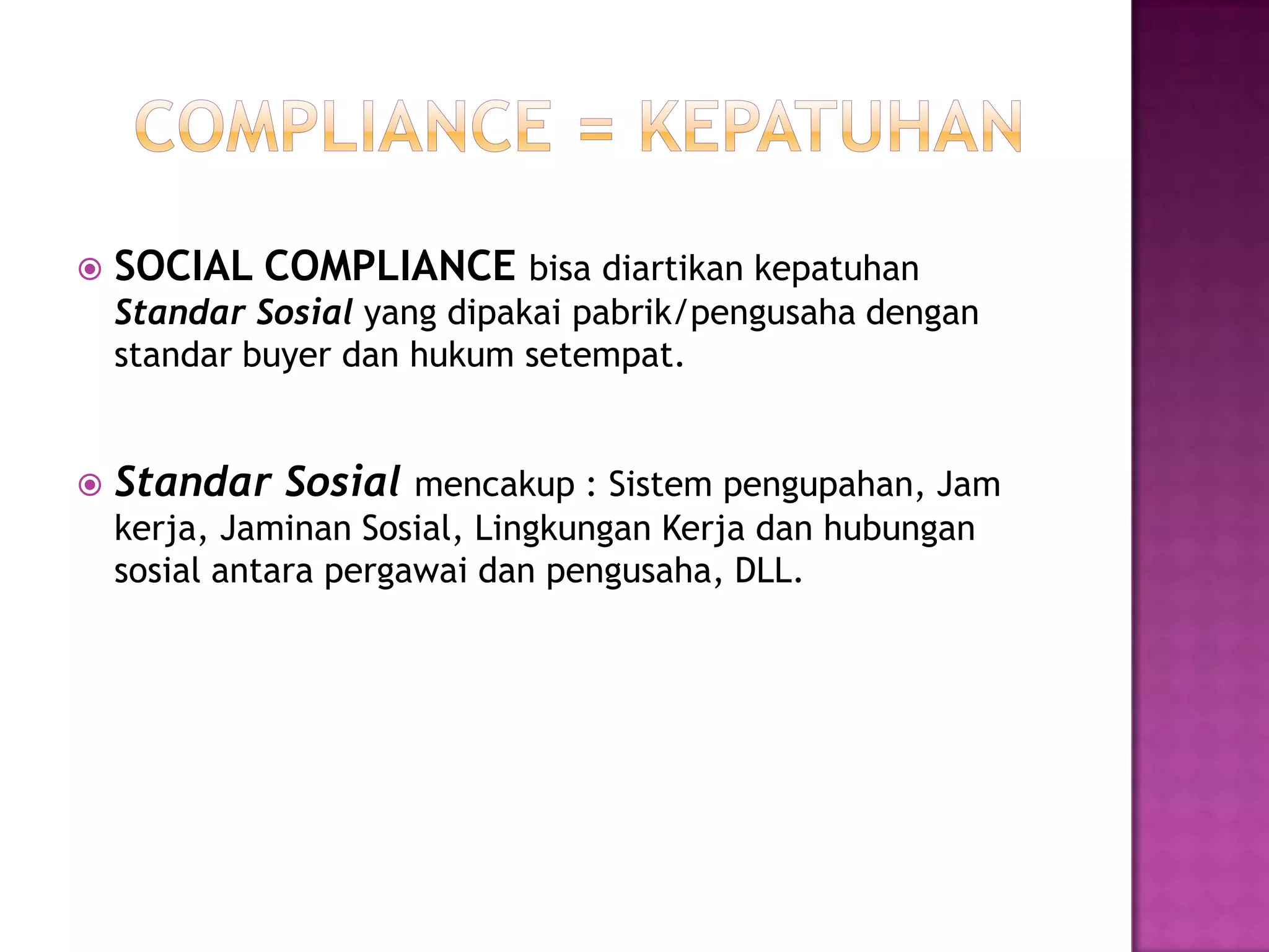 Social compliance training | PPTX