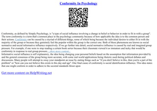 Social Conformity Essay | PDF