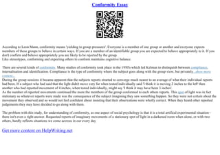 Social Conformity Essay | PDF
