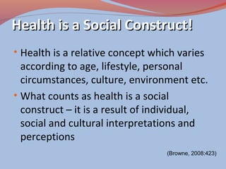 Social construction of health | PPT