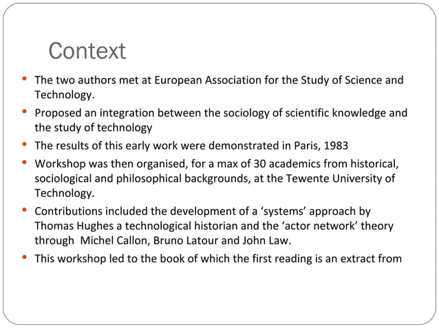 Social Construction Of Technology | PPT