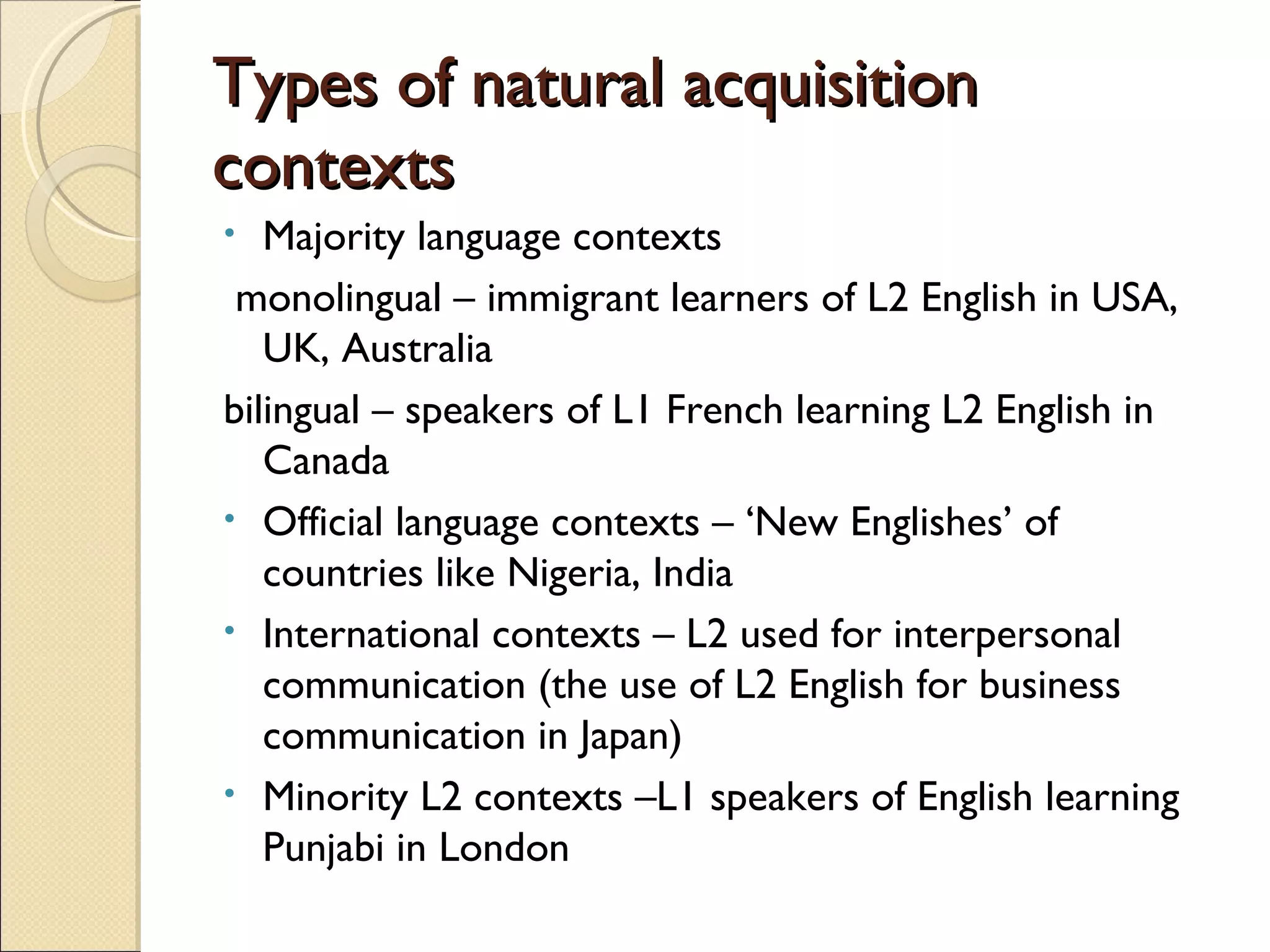 Social context of language learning | PPT