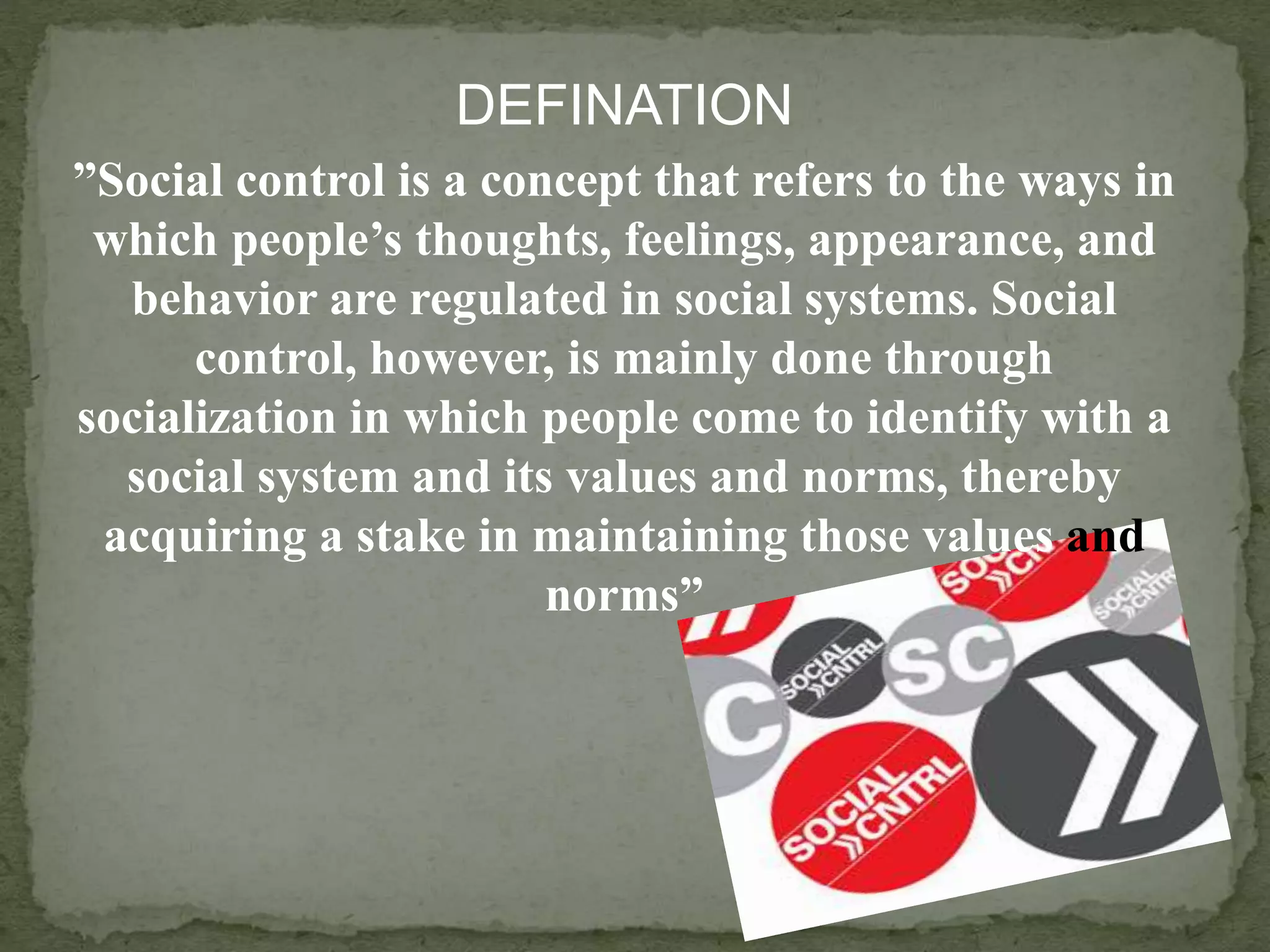 Social Control and Social Sanctions | PPTX
