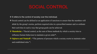 SOCIAL CONTROL AND STRATIFICATION.pptx | Hinduism | Religion & Spirituality