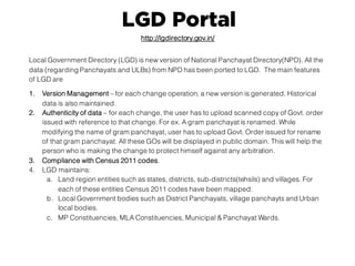 DISHA: Training module for updating the Local Government Directory | PDF