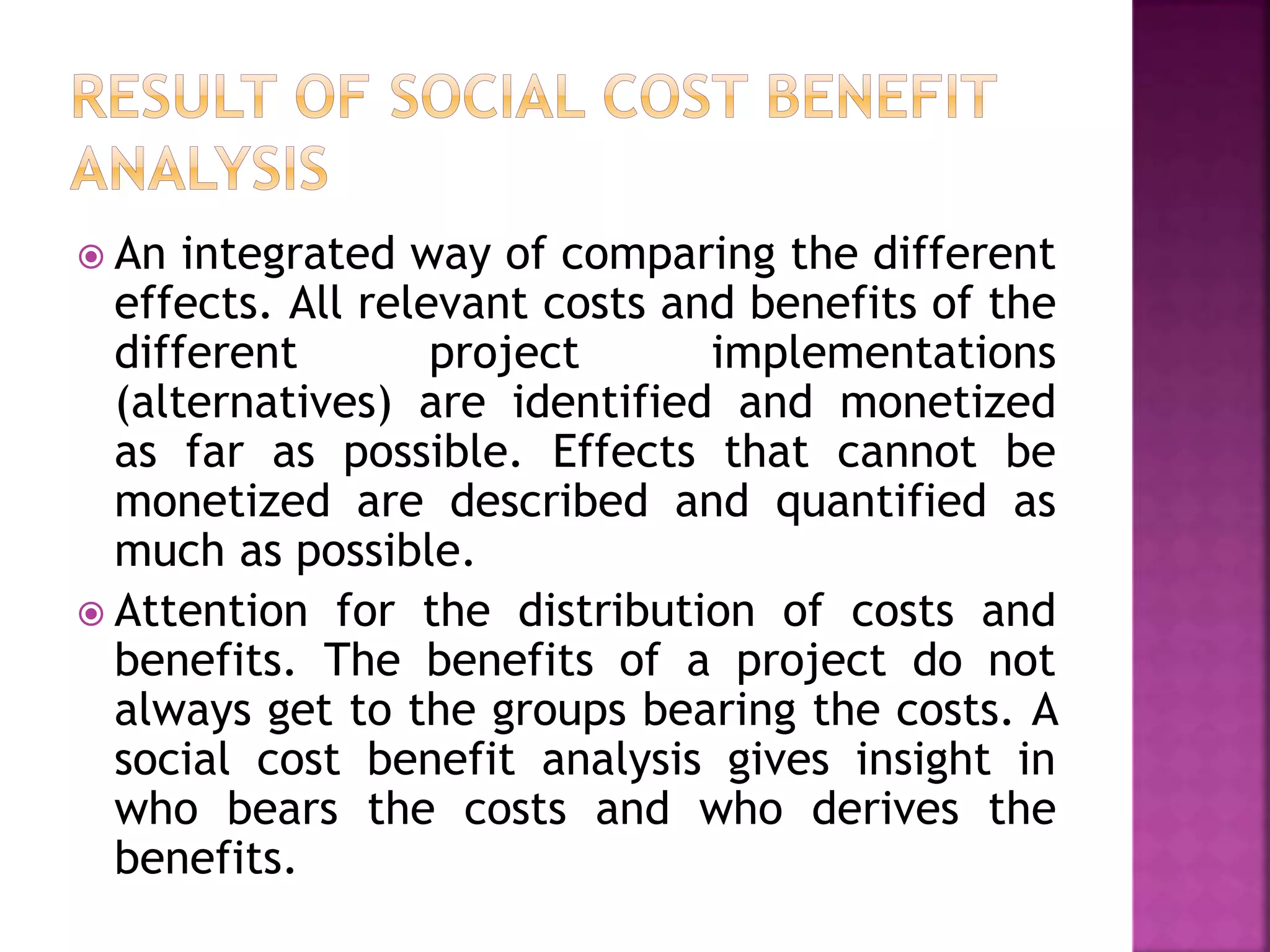Social cost benefit analysis By Dr. Satyanarayan Pandey | PPTX
