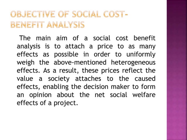 Social cost benefit analysis By Dr. Satyanarayan Pandey | PPTX