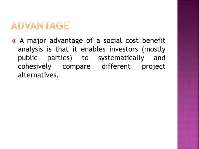 Social cost benefit analysis By Dr. Satyanarayan Pandey | PPTX