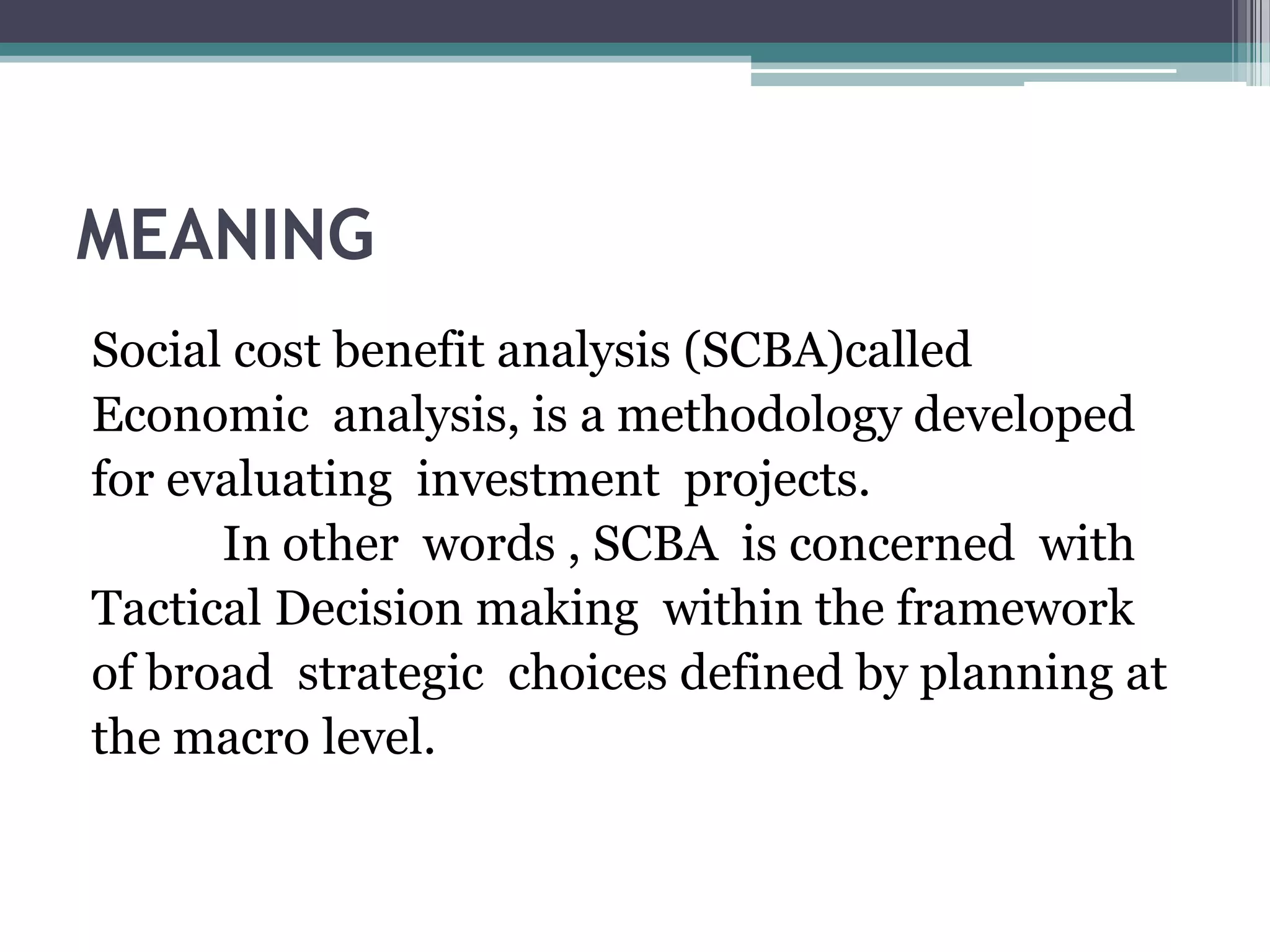 Social cost benefit analysis | PPTX