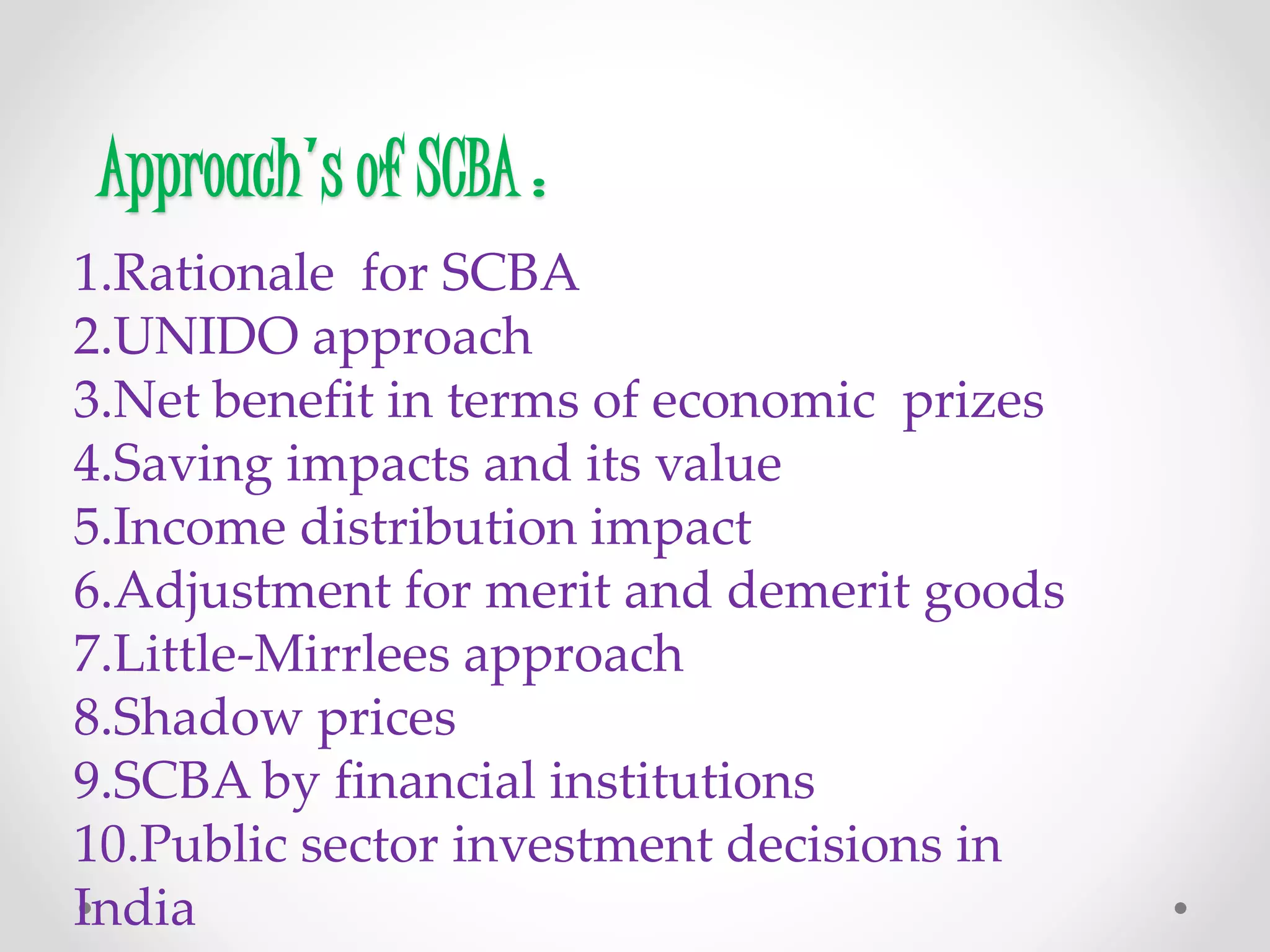 Social cost benefit analysis (scba) | PPTX